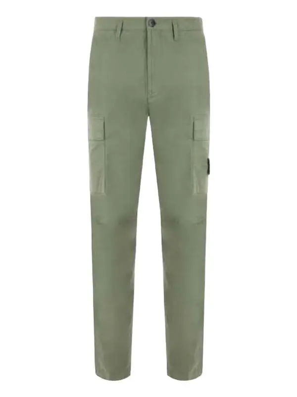 Stone Island Cargo Pants With Logo Patch - Sage