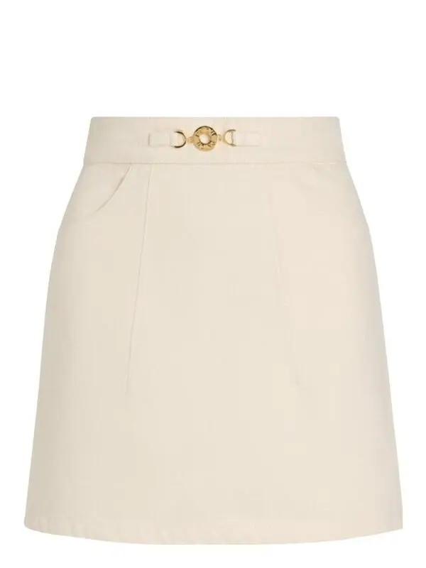 PATOU A-line Mini Skirt With Buckled Waistband - Natural Color