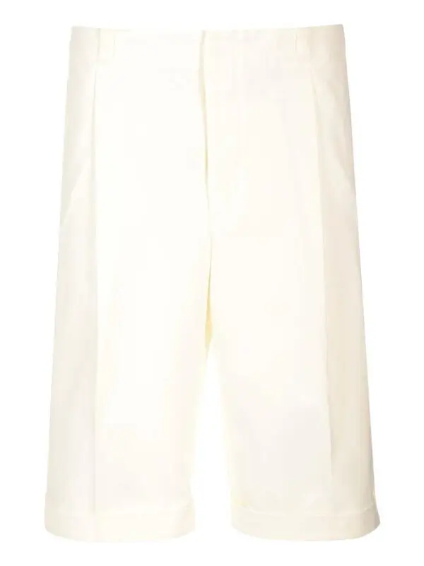 Thom Browne Pleated Shorts With Rwb Stripe Detail - White