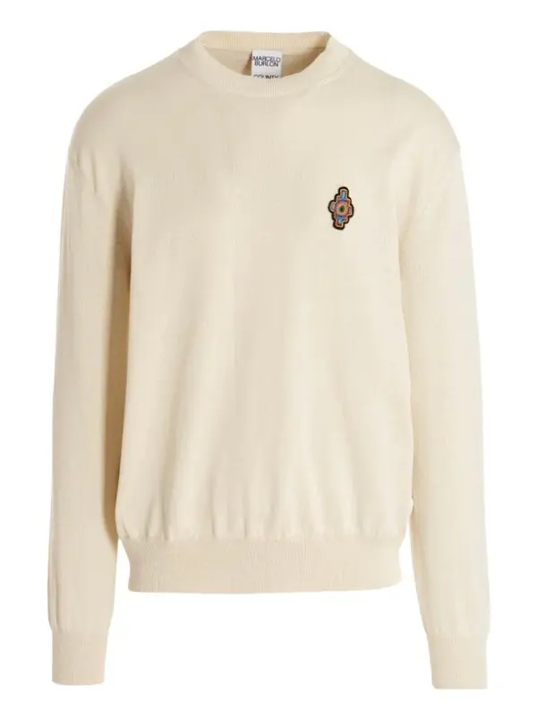 MARCELO BURLON COUNTY OF MILAN Sunset Cross Knitted Sweater - White
