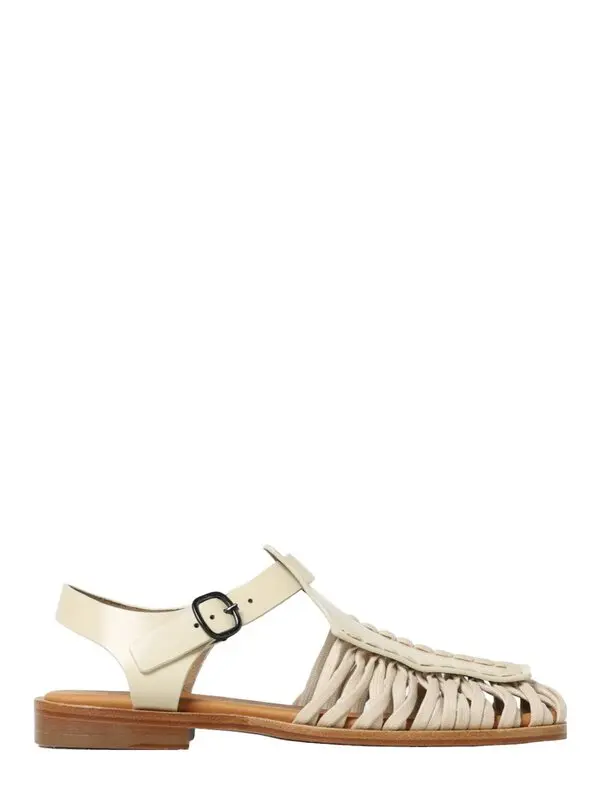Hereu Alaro Square-toe T-bar Sandals - Nude