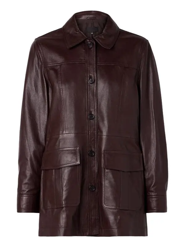 NILI LOTAN Emmylou Patchwork Leather Jacket - Wine Red