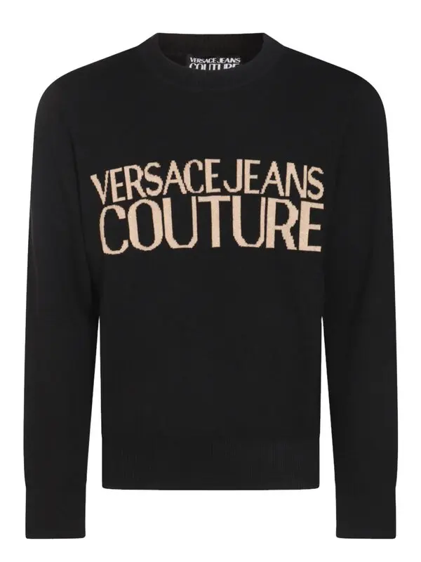 Versace Logo Jacquard Jumper - Black
