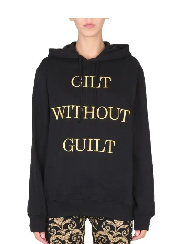 Moschino Long-sleeved Hooded Sweater - Black
