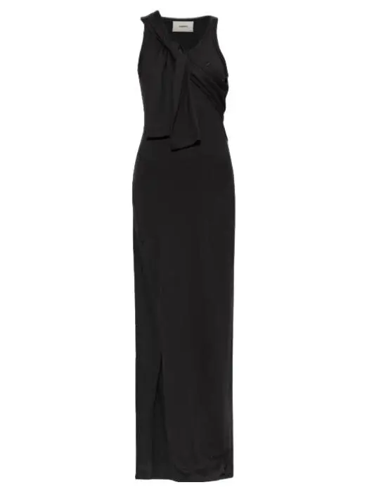 Coperni Knotted Jersey Maxi Dress - Black