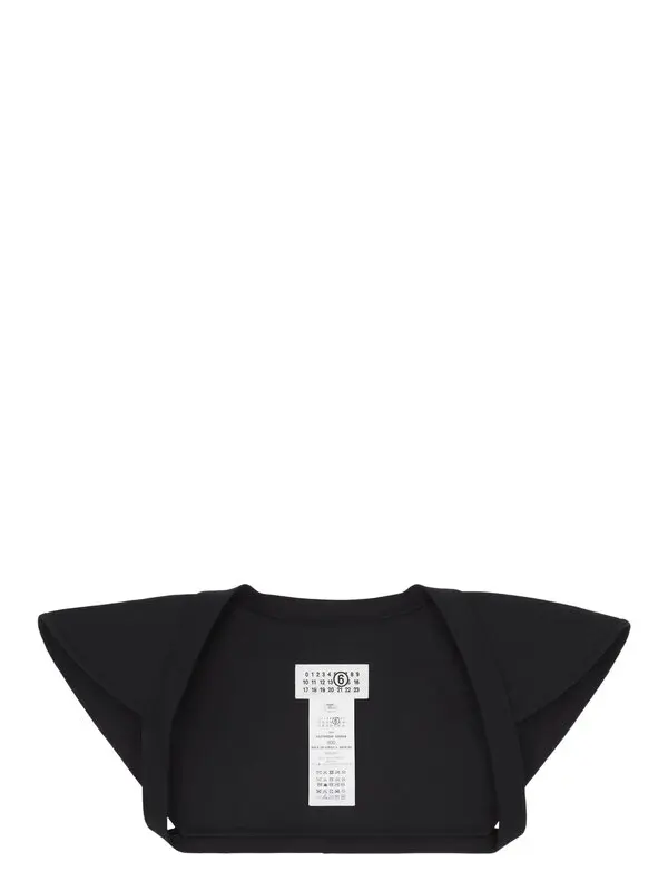 MAISON MARGIELA Padded Shoulders Cropped Stole - Black