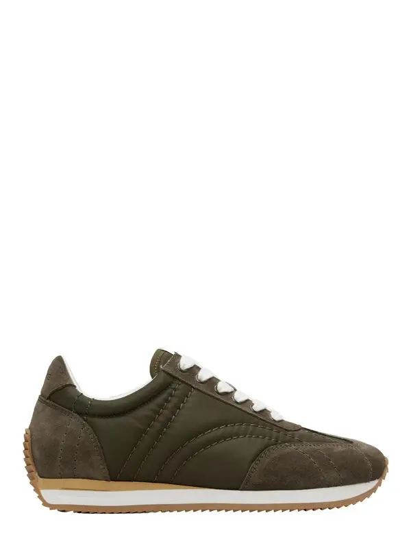 TOTEME Low-top Lace-up Sneakers - Dark Olive Green