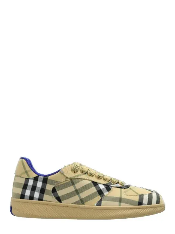 Burberry Checked Lace-up Sneakers - Green