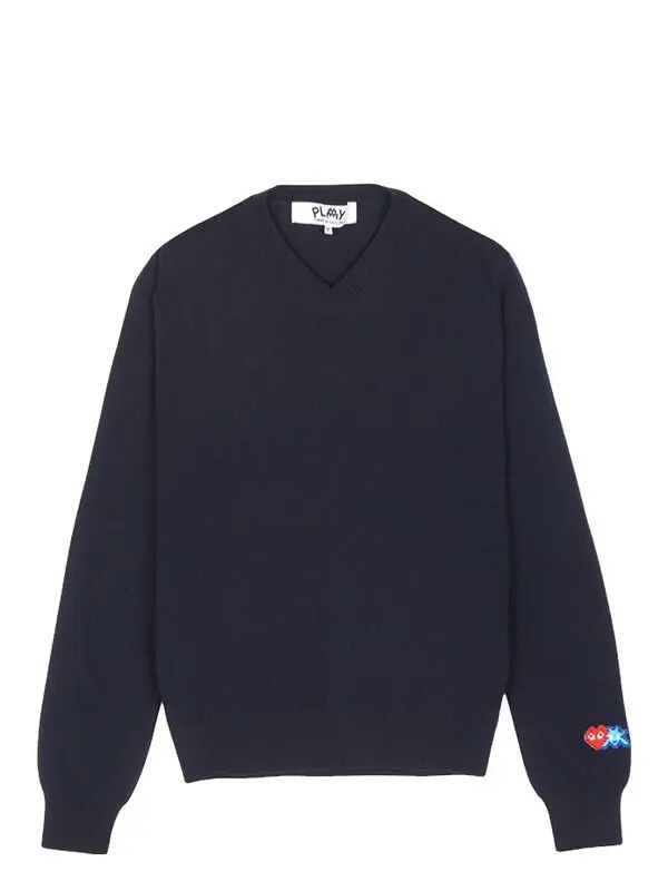 Comme Des Garçons V-neck Long-sleeve Sweater - Navy Blue
