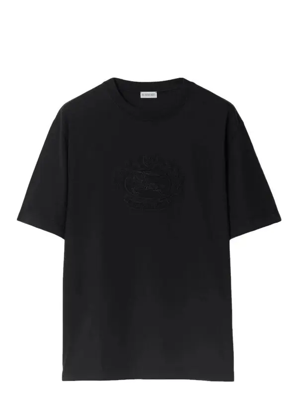 Burberry Ekd-embroidered Crewneck T-shirt - Black