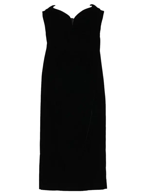 MUGLER Signature Strapless Velvet Gown - Black