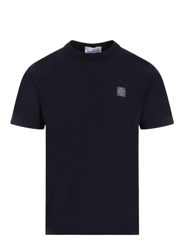 Stone Island Logo Patch Crewneck T-shirt - Blue