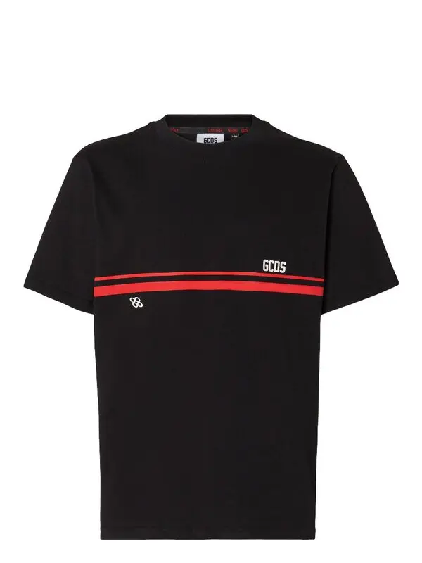 Gcds Logo Printed Crewneck T-shirt - Black