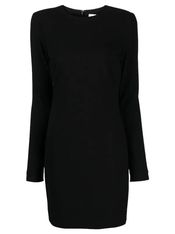 Victoria Beckham Long Sleeved Crepe Mini Dress - Black
