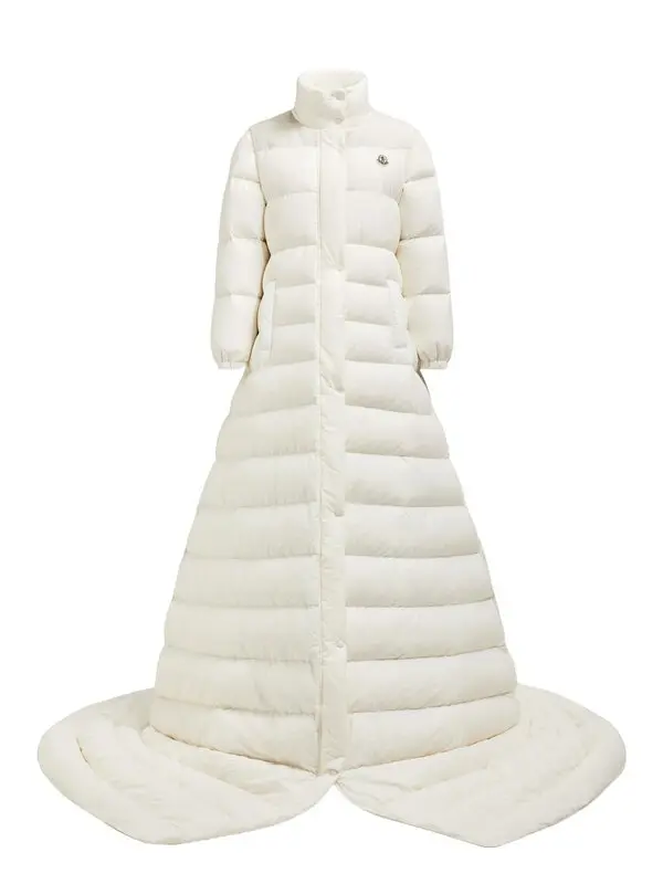 Moncler Verone Down Long Coat - White