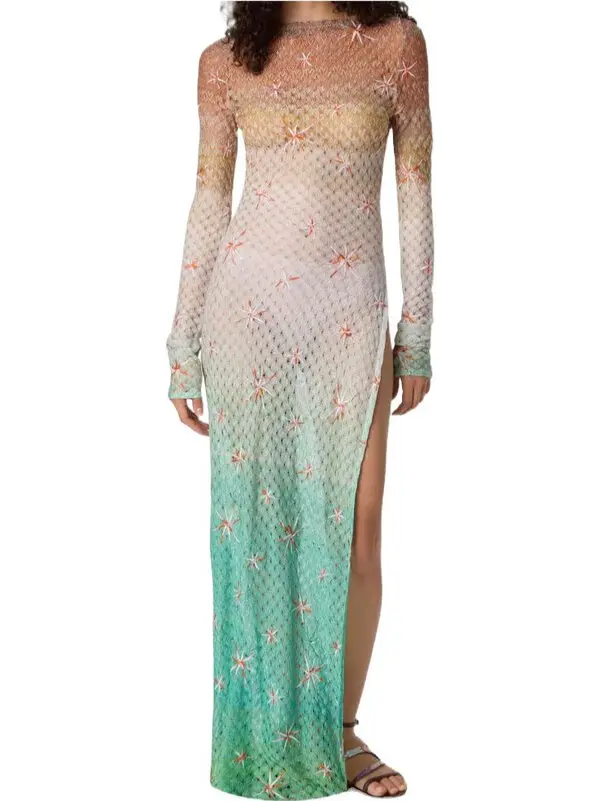 Missoni Dégradé Spiderweb Motif Cardigan - Nude