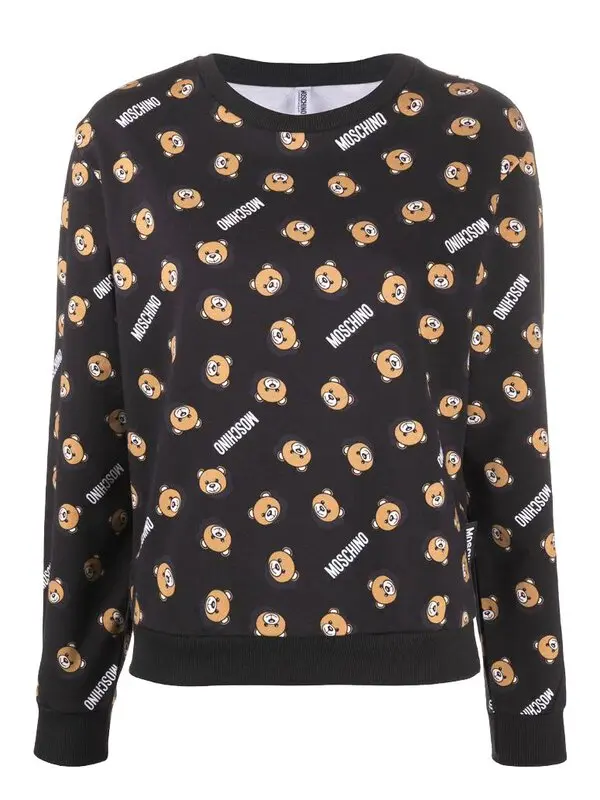 Moschino Teddy Bear Print Sweater - Black