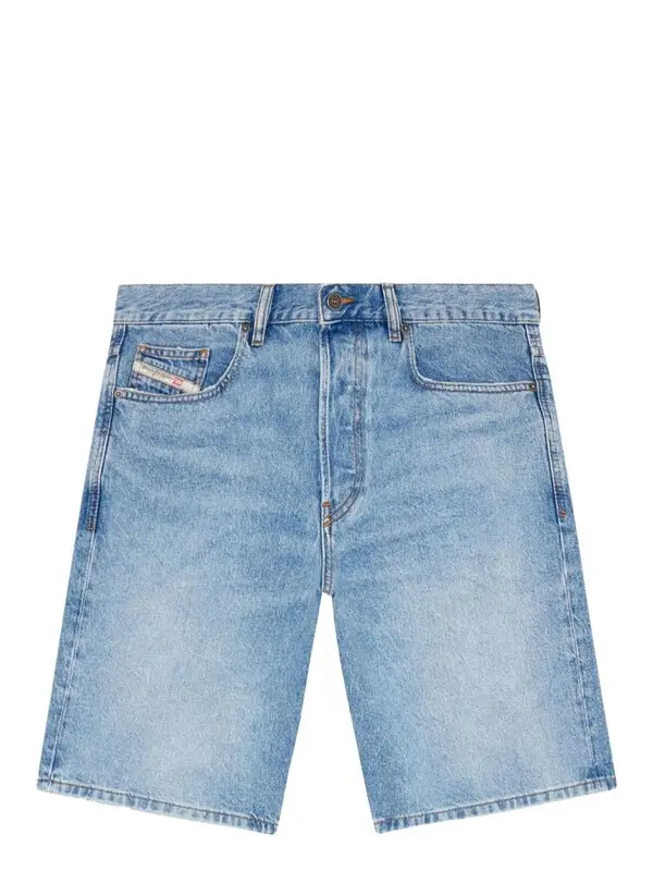 DIESEL® Logo-appliqué Denim Shorts - Light Blue