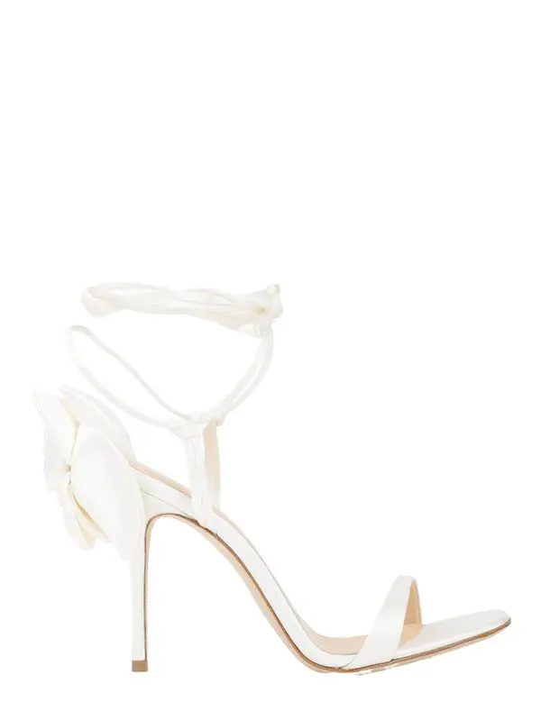 Magda Butrym Double Flower Heel Sandals - Ivory