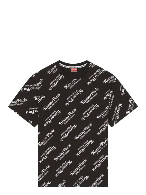 Kenzo All-over Logo Printed Crewneck T-shirt - Black
