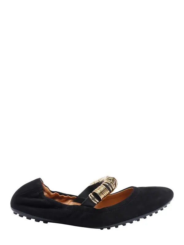 TOD'S Embellished Ballerina Flats - Black