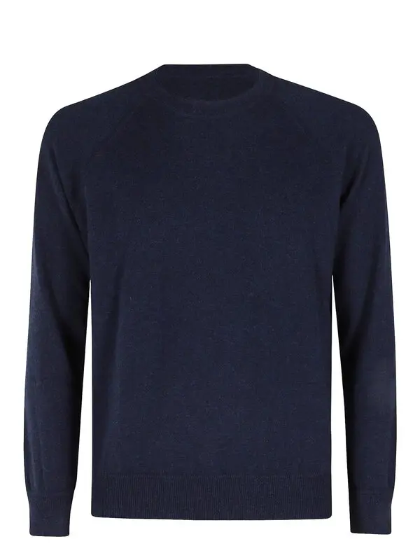 GRAN SASSO Crew Neck Fine Knit Sweater - Black