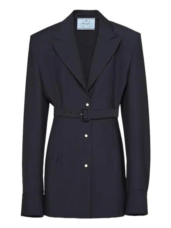 Prada Single-breasted Belted Shirt Jacket - Blue