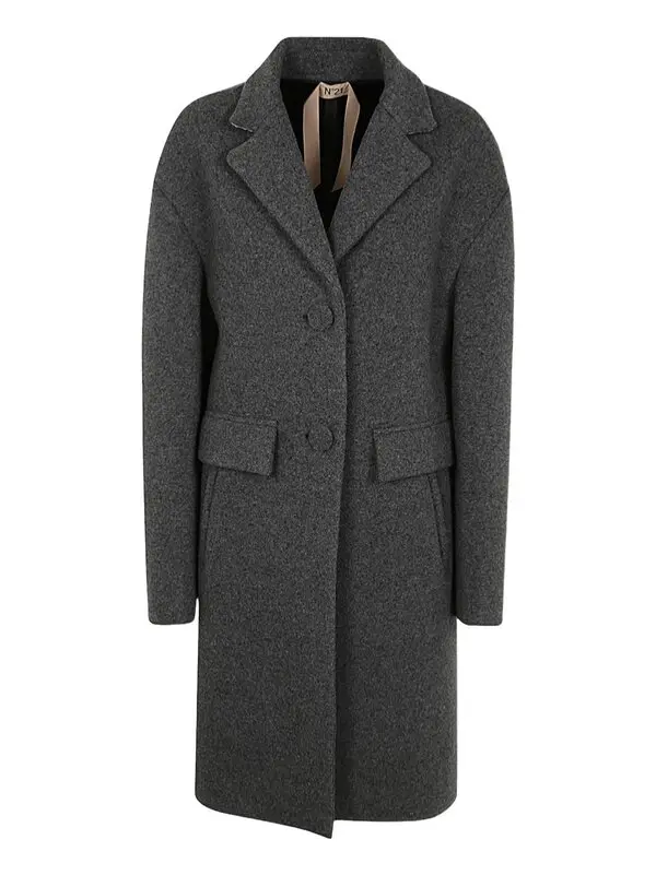 N.21 Jersey Coat With Lapel Collar - Black