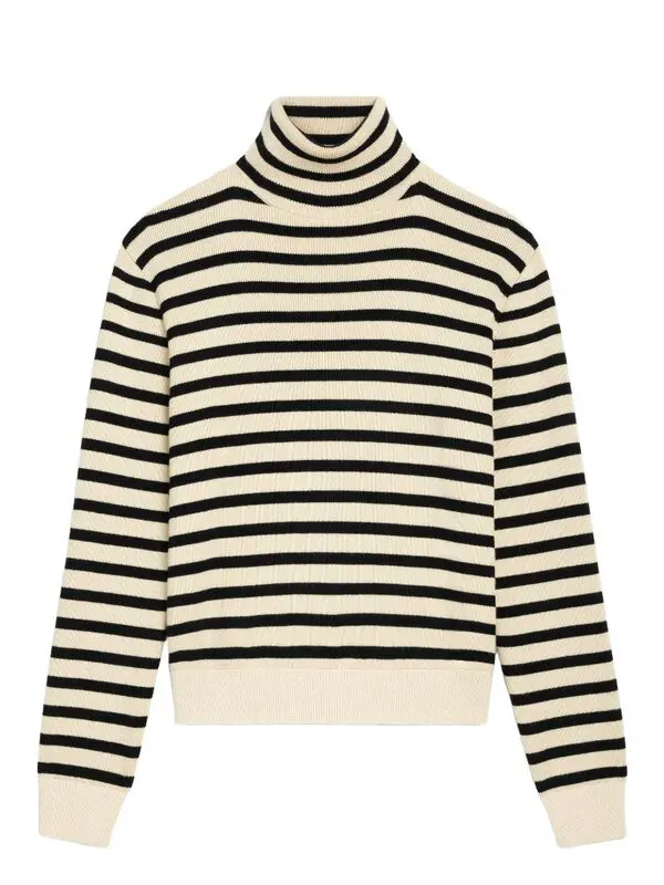 Celine Heritage Cashmere Turtleneck Sweater - Cream/black
