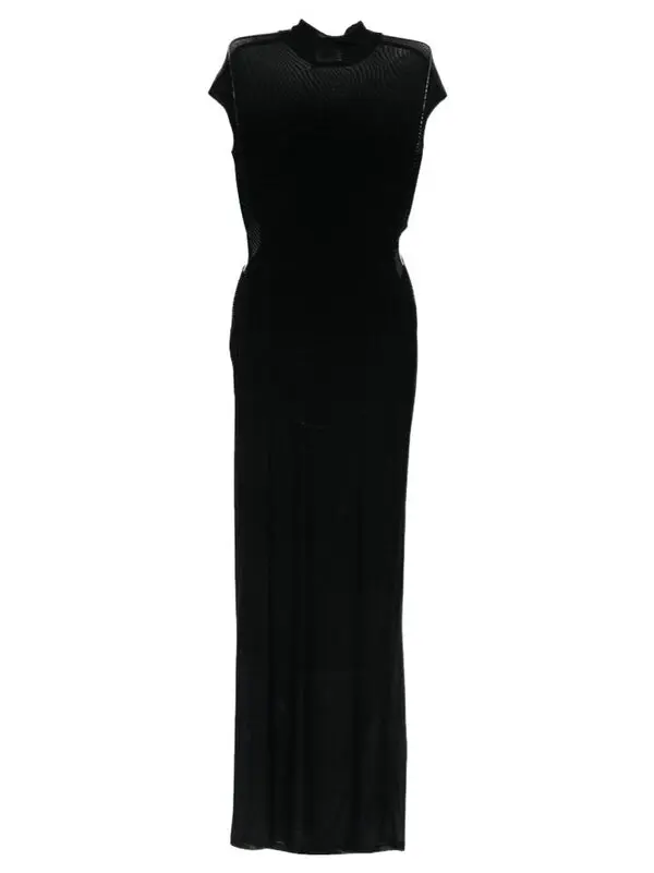 JEAN PAUL GAULTIER Mesh Panelled Maxi Dress - Black