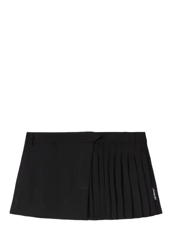 Off-White Pleated Mini Skirt - Black