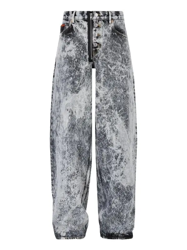 Martine Rose Acid Wash Straight Leg Jeans - Gray