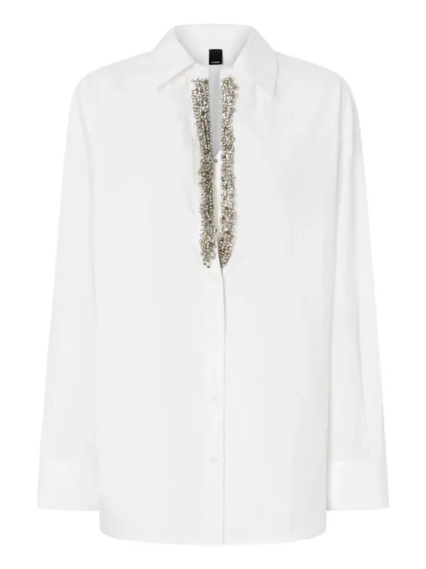 Pinko Embellished V-neck Shirt - White