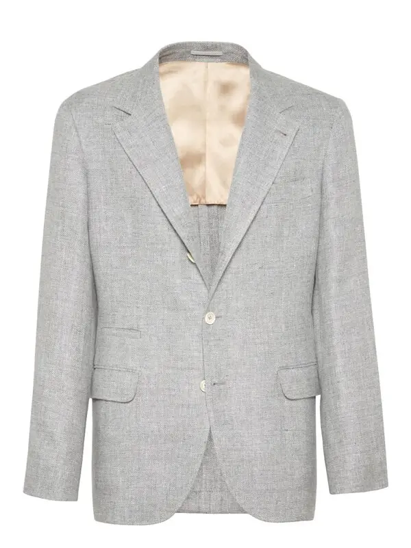 Brunello Cucinelli Single-breasted Tailored Blazer - Grey