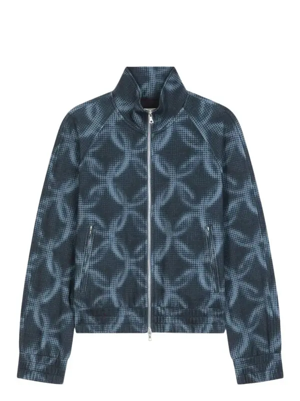 Dries Van Noten Pixel Chain Zip-up Jacket - Blue Navy