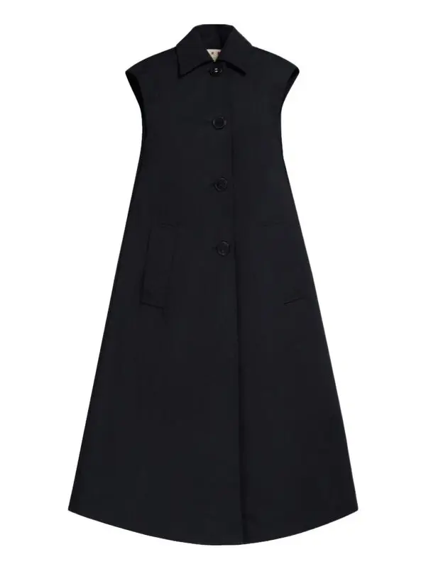 Marni Sleeveless Cocoon Coat - Black