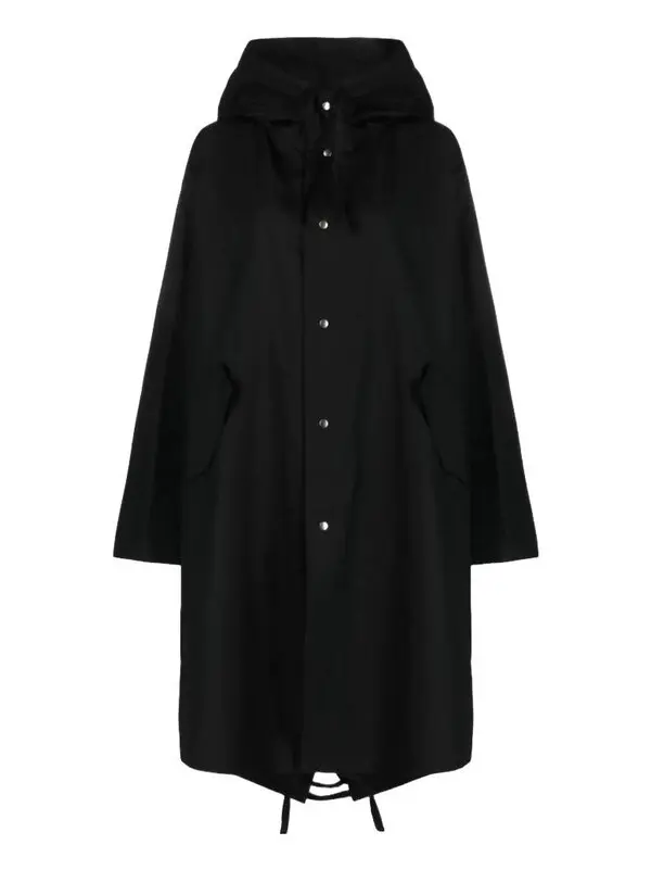 JIL SANDER Logo Parka Coat - Black