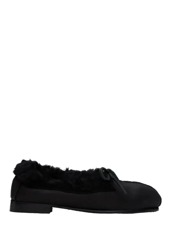 Hereu Fur-trimmed Leather Loafers - Black