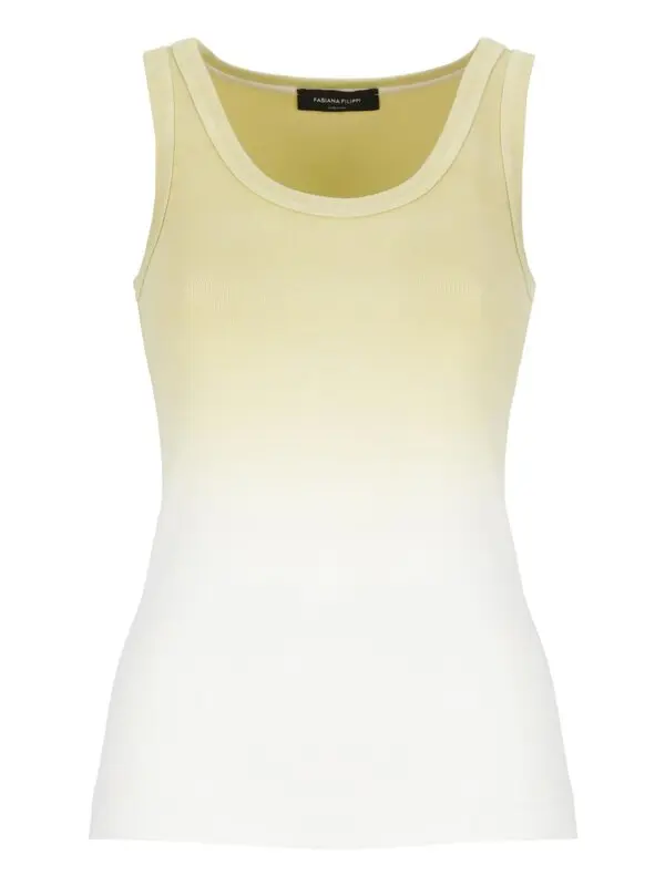Fabiana Filippi Sleeveless Crew Neck Embellished Ribbed Tank Top - White