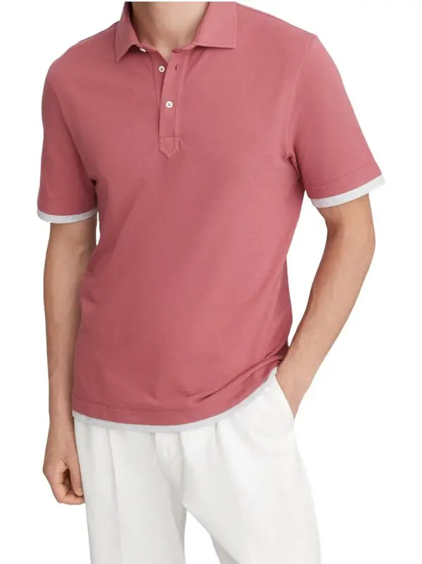 Brunello Cucinelli Short-sleeved Buttoned Polo Shirt - Pink