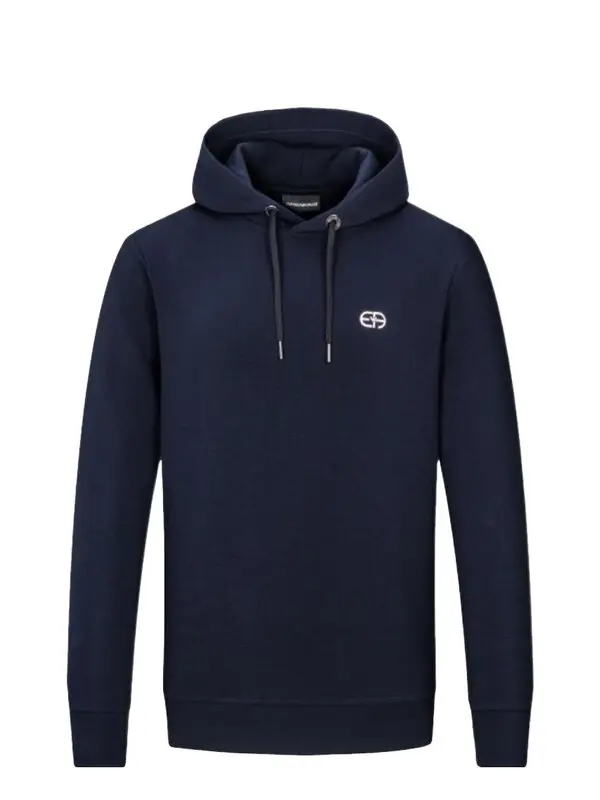 Emporio Armani Embroidered Logo Hoodie - Black