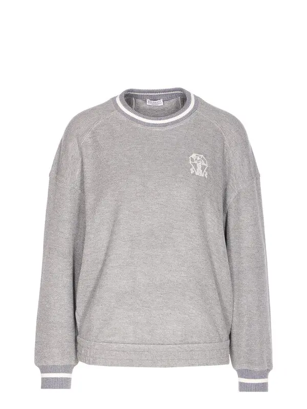 Brunello Cucinelli Logo Embroidered Long-sleeve Sweater - No