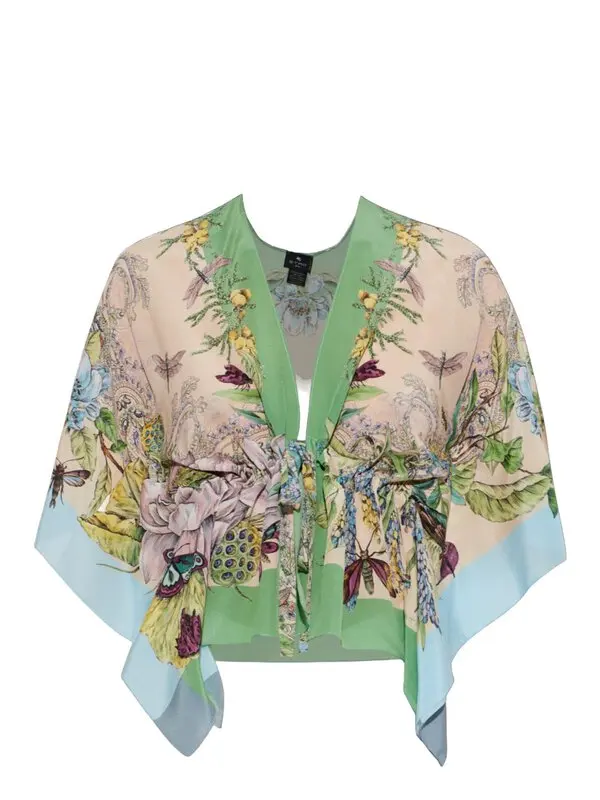 Etro Floral Print Tie-front Top - Multi-color