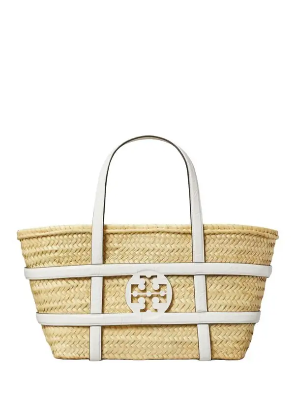 Tory Burch Ella Embossed Basket Bag - White Wine