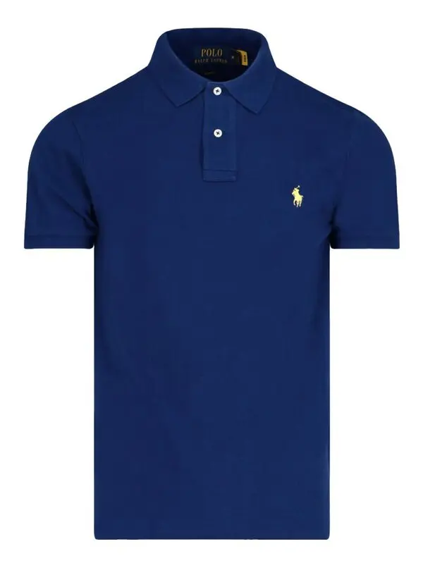 Polo Ralph Lauren Logo Embroidered Short-sleeved Polo Shirt - Blue