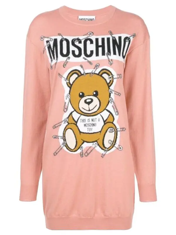 Moschino Teddy Bear Knit Dress - Pink