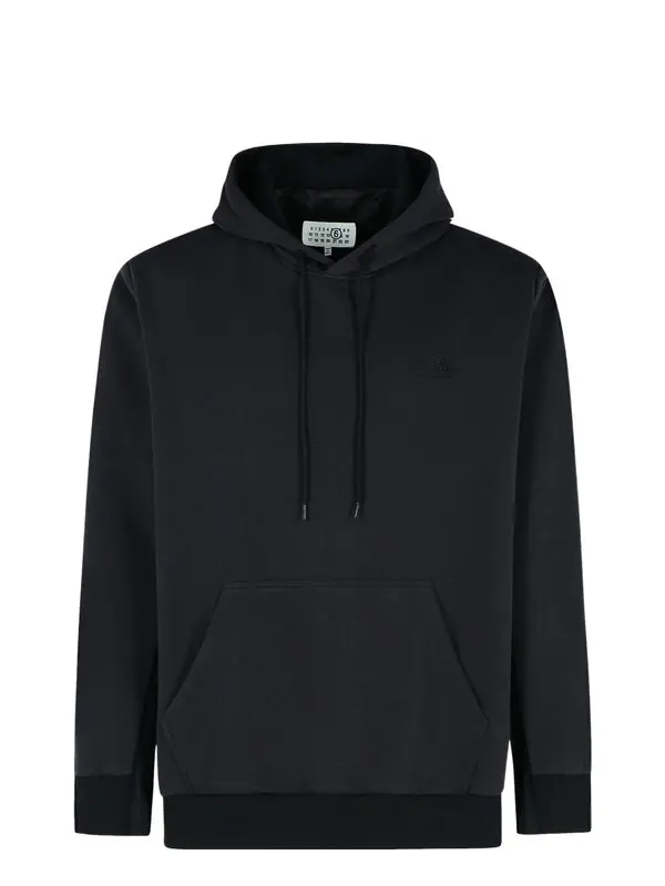 MAISON MARGIELA Numbers Motif Drawstring Hoodie - Black