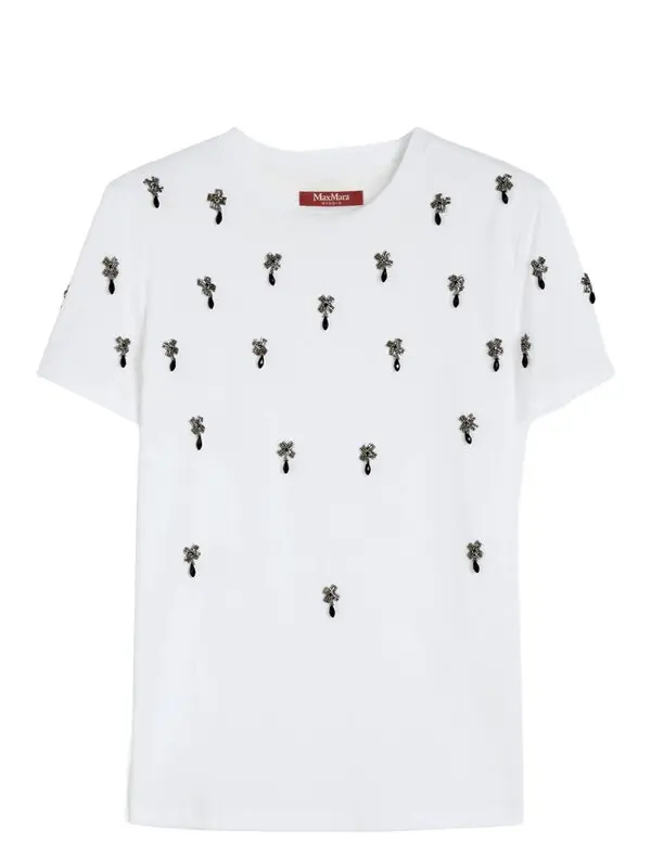 Max Mara Embroidered Cotton T-shirt - White