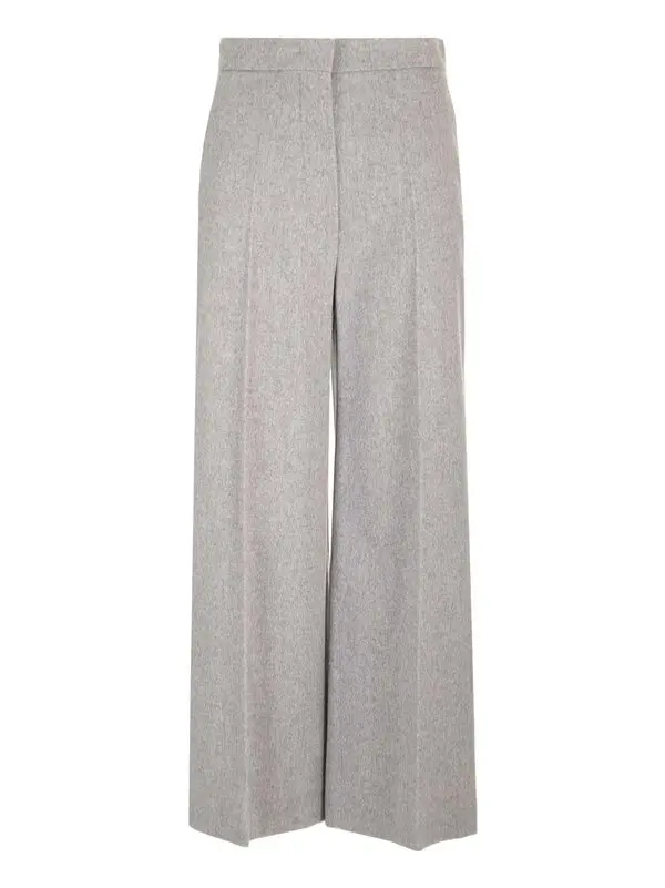 Max Mara Burano Cropped Wide Leg Trousers - Brown