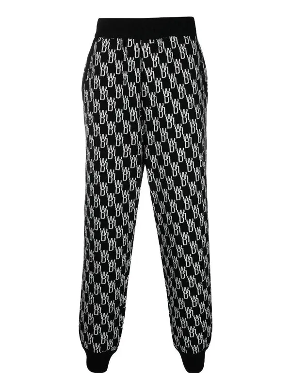 We11Done Monogram Knit Trousers - Black